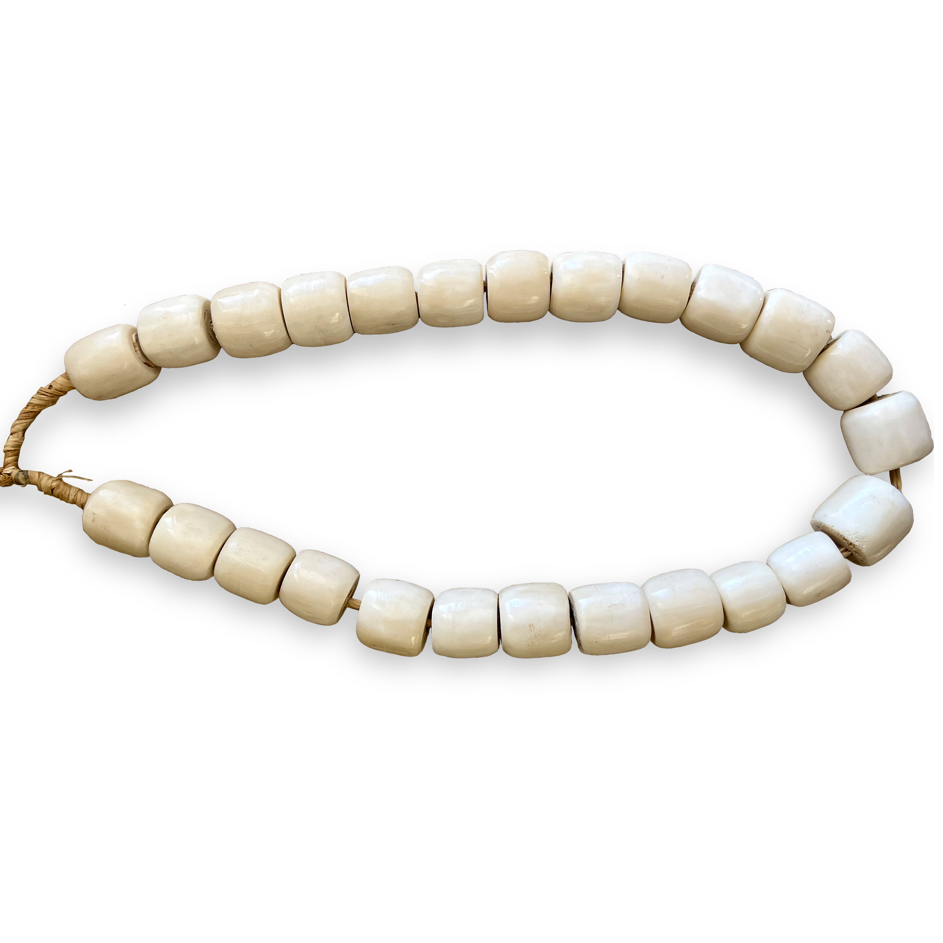 Dakota Fields Bhalaram 14"L Cylindrical Creamy White Large Bone Bead, Home Accent Art Décor ...